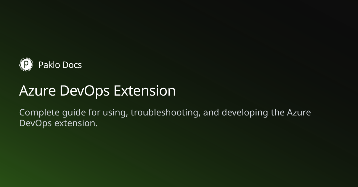 Azure DevOps Extension | Paklo Docs